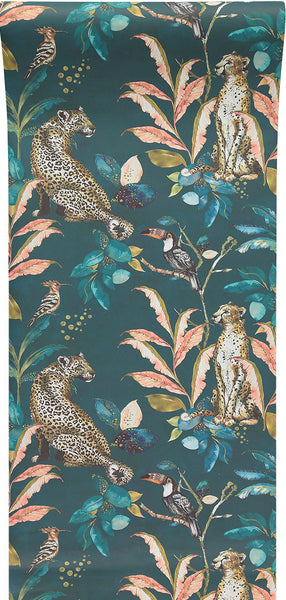 Cheetah Wallpaper Teal | Graduate Collection